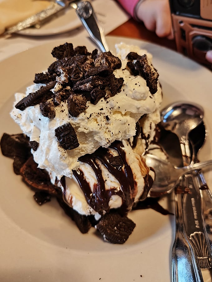 This isn't just dessert—it's a monument to vacation indulgence, where chocolate, cream, and zero regrets come together in perfect harmony.