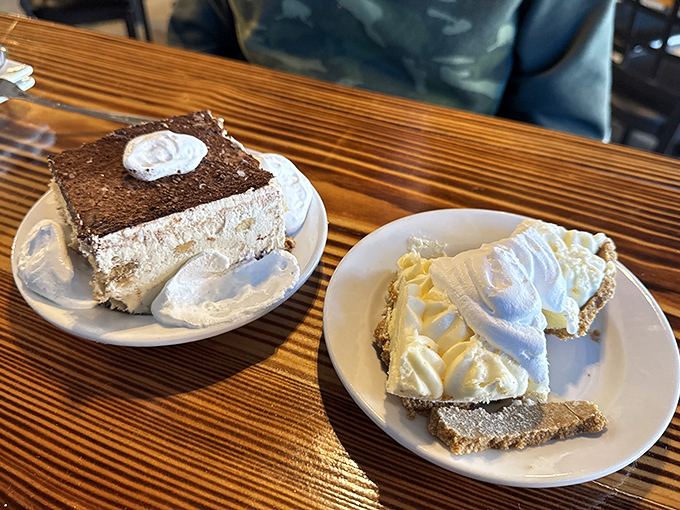 Desserts that understand their mission: to somehow find room in stomachs already full of steak. That tiramisu looks worth the delicious struggle.