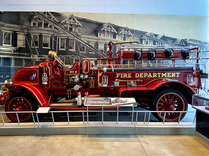 This immaculately preserved fire truck doesn't just showcase automotive history—it tells the story of community heroes and the machines that helped them save lives.