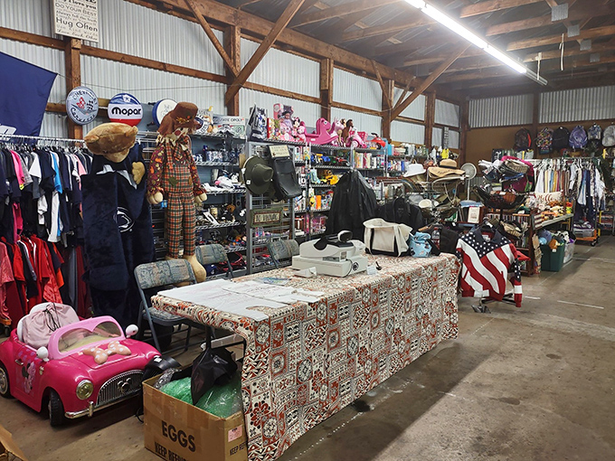 The warehouse section – a thrifter's final frontier, where patience is rewarded with finds so good you'll invent reasons to bring them up in conversation.
