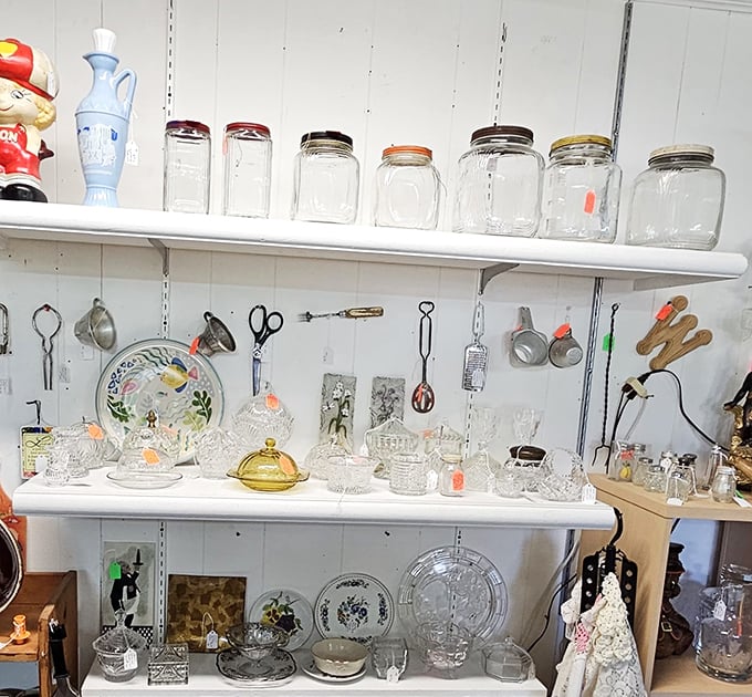 Mason jars and kitchen tools that worked hard during Florida's canning seasons long before preservatives and Amazon deliveries existed.