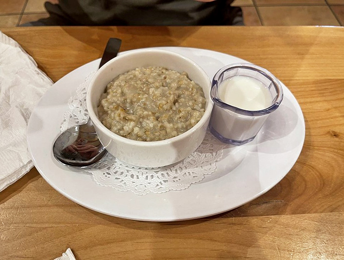 Oatmeal that actually looks appealing – not the sad, gray porridge of childhood nightmares but a warm hug in a bowl.