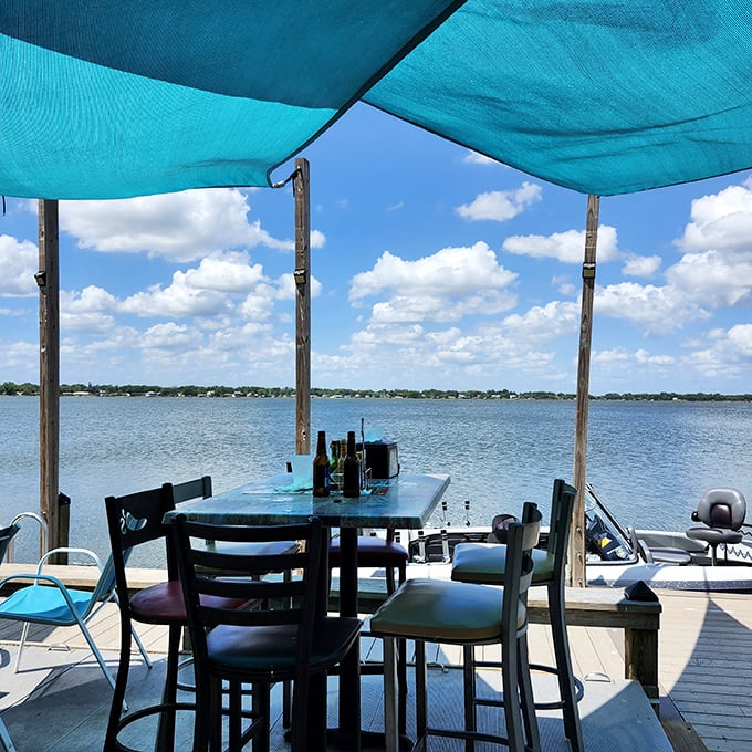 A table with a view that makes you wonder why anyone would ever eat indoors in Florida again.