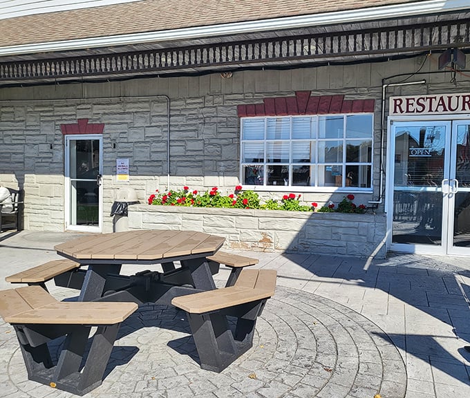 Outdoor seating that turns a simple meal into an al fresco celebration of Pennsylvania's countryside charm.