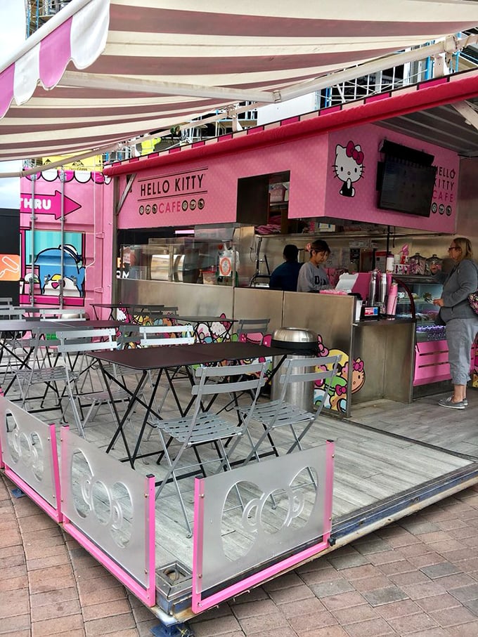 The food truck version brings Hello Kitty magic to the masses. Because sometimes the most joyful dining experiences come with outdoor seating and paper napkins.