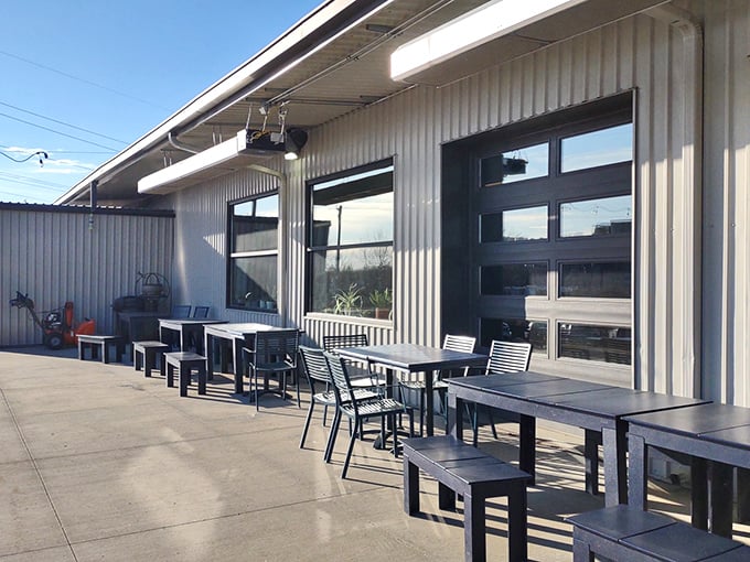 Even the outdoor seating maintains that no-nonsense Wisconsin practicality—simple, functional, and ready for whatever weather comes next.