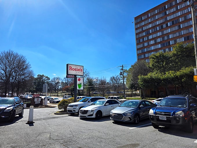 A parking lot full of cars is the universal sign language for "the food here is worth whatever wait you might encounter."