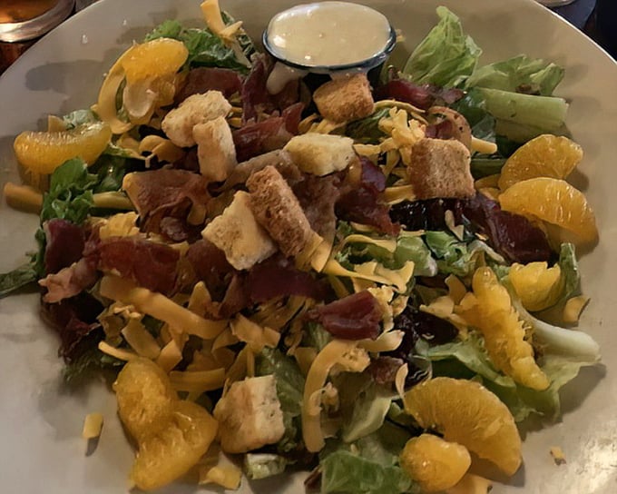 A salad that doesn't apologize for being a salad. Fresh, bright, and studded with mandarin oranges—Florida sunshine on a plate.