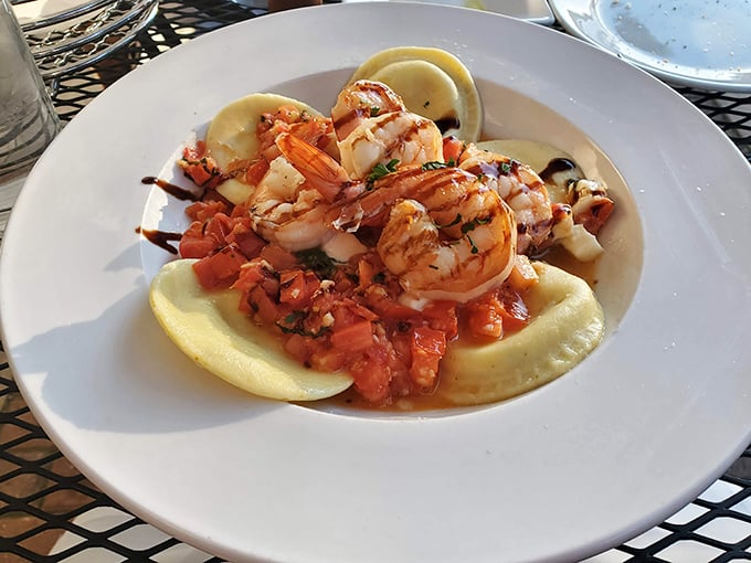 Shrimp ravioli swimming in sauce that proves pasta can be both elegant and soul-satisfying in every single bite.