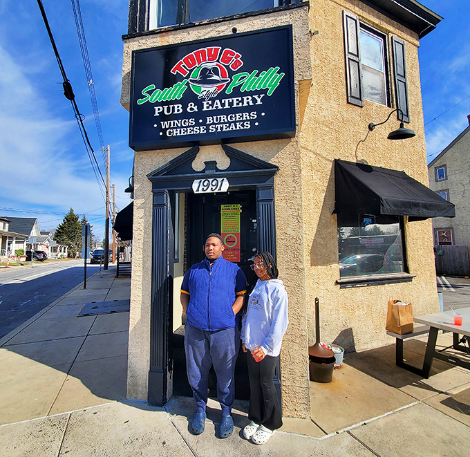 The exterior view captures Tony G's modest confidence—no flashy gimmicks needed when your sandwiches have been speaking for themselves since 1991.