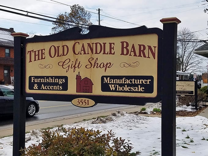 The roadside sign announces your arrival at a true Lancaster County institution—furnishings, accents, and handcrafted treasures await.