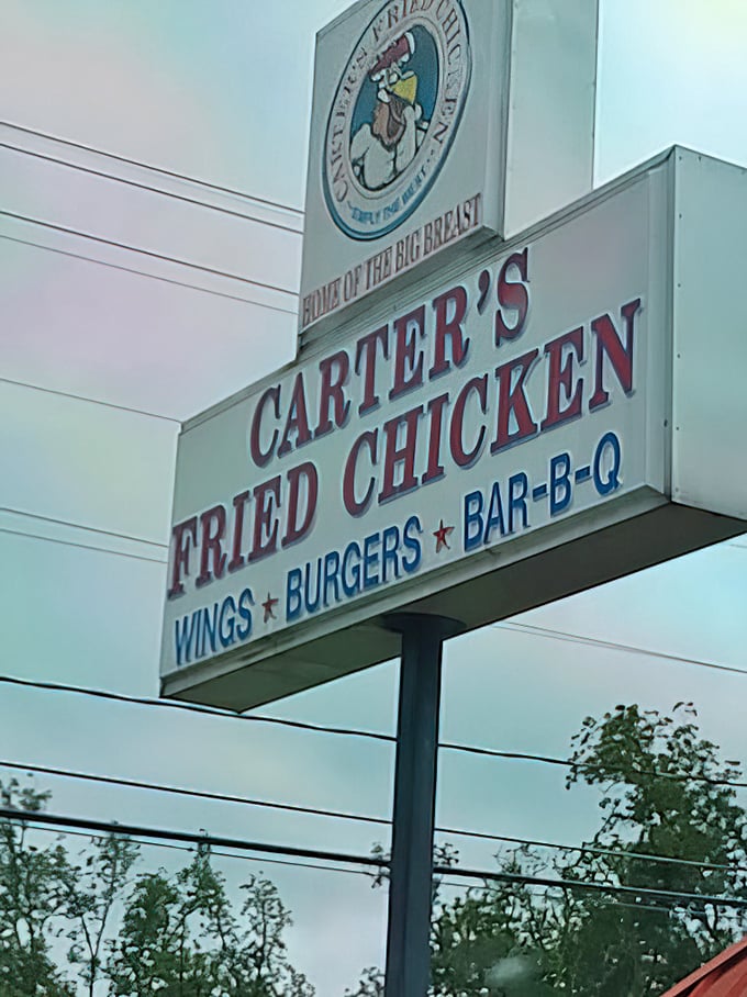 "Home of the Big Breast" – a sign that would be questionable anywhere else, but here it's just honest advertising.