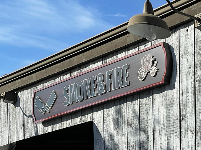 The sign says it all: Smoke & Fire, where two elemental forces combine to create California's answer to Texas BBQ tradition.