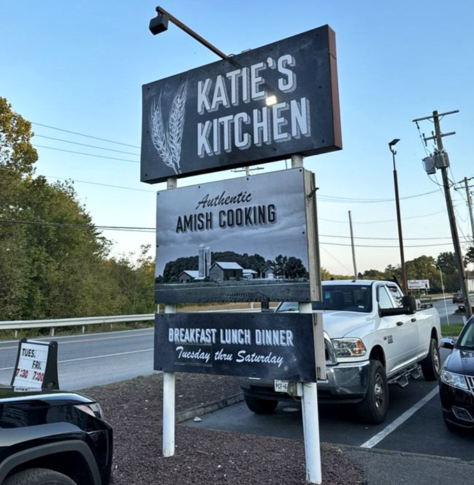 The roadside sign promises "Authentic Amish Cooking"—six hours from now, you'll still be thinking about it while unbuttoning your pants.