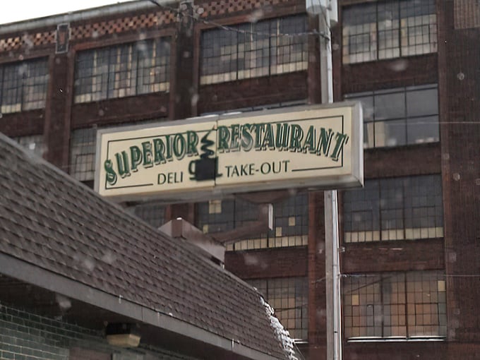 The vintage signage announces "Superior Restaurant & Deli" like a beacon to hungry travelers—a name that's both location and quality assessment in one.