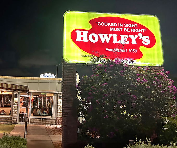 At night, the neon sign glows like a beacon for hungry travelers—a luminous promise of good things to come that's been fulfilled since Eisenhower was president. 