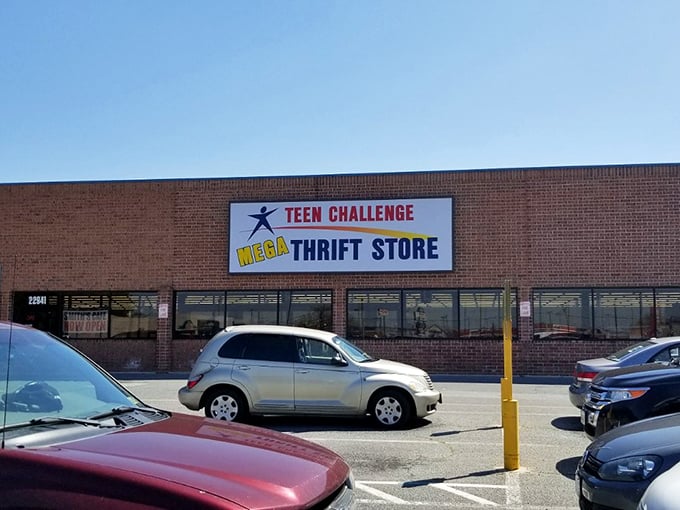 The unassuming exterior hides a world of wonders within. Like a bargain-filled TARDIS, this thrift store is much bigger on the inside.