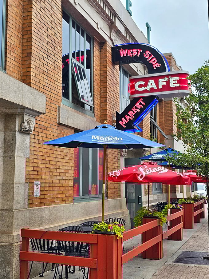 That neon sign isn't just advertising—it's a beacon of breakfast hope for hungry Clevelanders seeking their morning salvation.