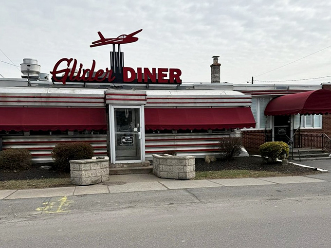 Morning light catches the Glider Diner's façade, promising another day of serving the comfort food that's sustained Scranton through good times and bad.
