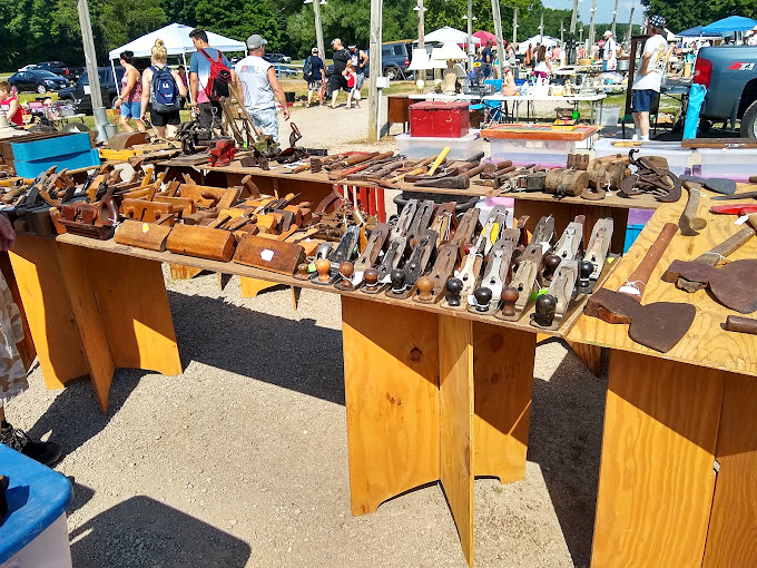 Vintage tools that built America, displayed with pride. Each worn handle and patinated surface tells stories of barns raised and homes built across Ohio.