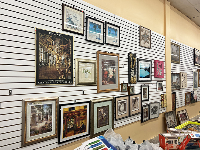 The wall art section offers everything from Parisian scenes to beach sunsets – instant sophistication without the international airfare.