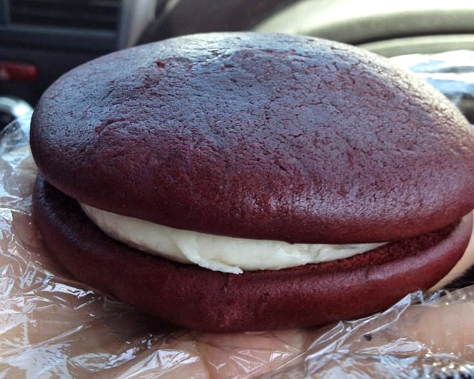 This whoopie pie isn't just dessert—it's the sweet finale to a barbecue symphony, with creamy filling playing counterpoint to rich chocolate cake.