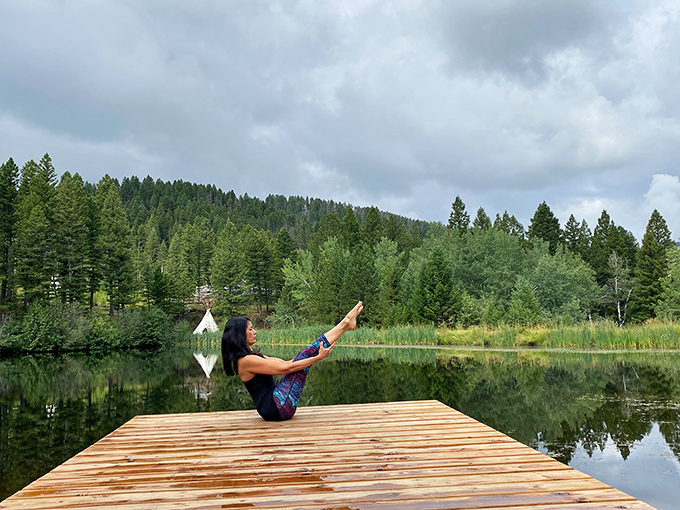 Lakeside Yoga: Finding balance in central Illinois looks like this—where the only thing more reflective than the water is the peaceful moment being created.
