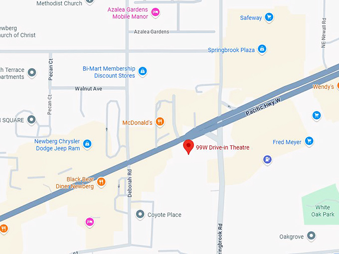 16. 99w drive in theatre map