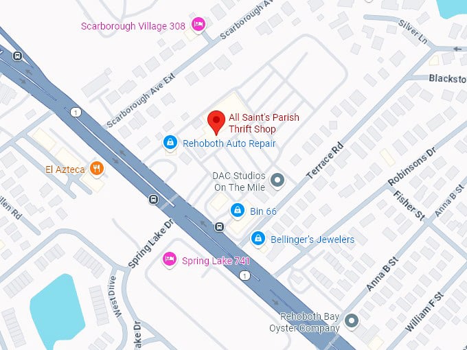 16. all saint's parish thrift shop map