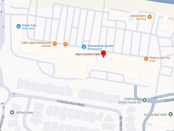 16. ally’s comfort cafe map