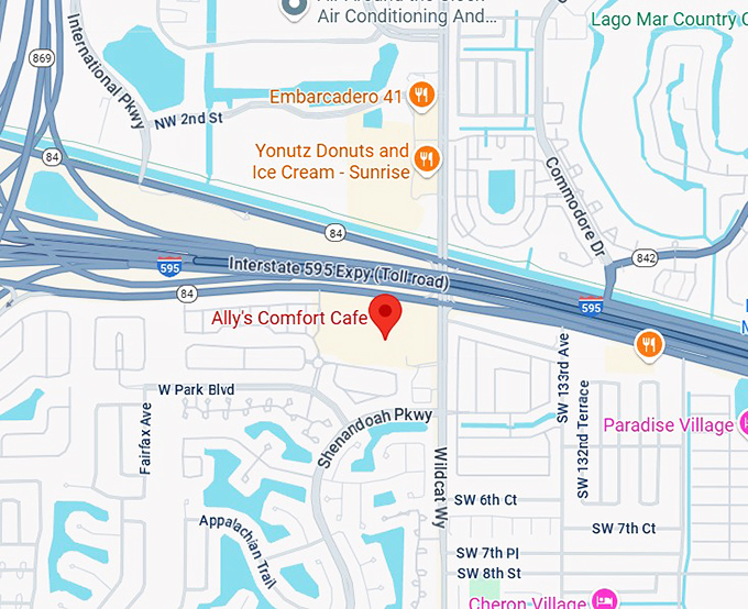 16. ally's comfort cafe map