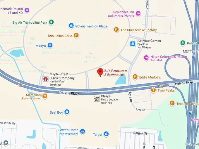 16. bj's restaurant & brewhouse map