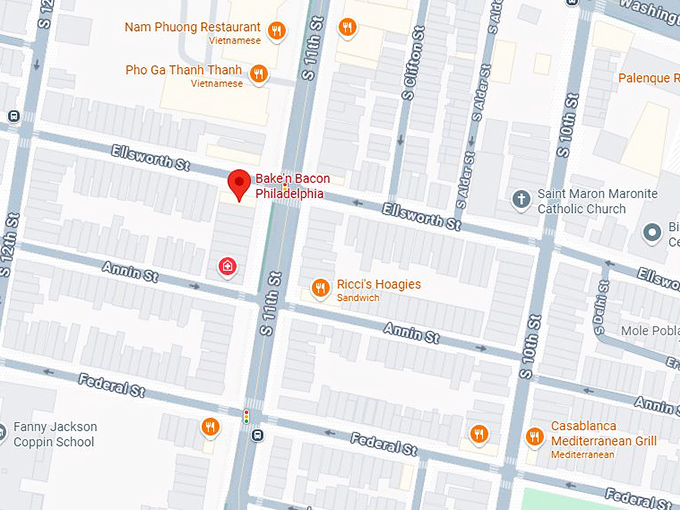 16. bake'n bacon philadelphia map
