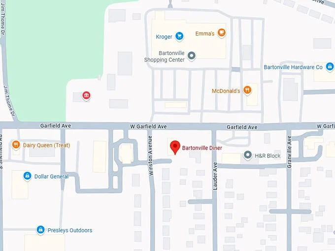 16. bartonville diner map