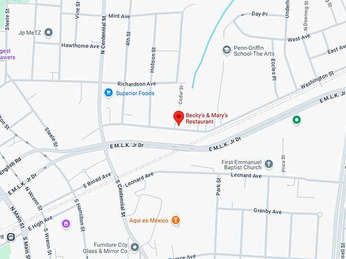 16. becky's & mary's restaurant map