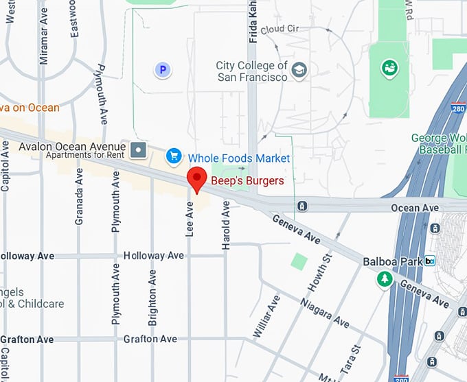16. beep's burgers map