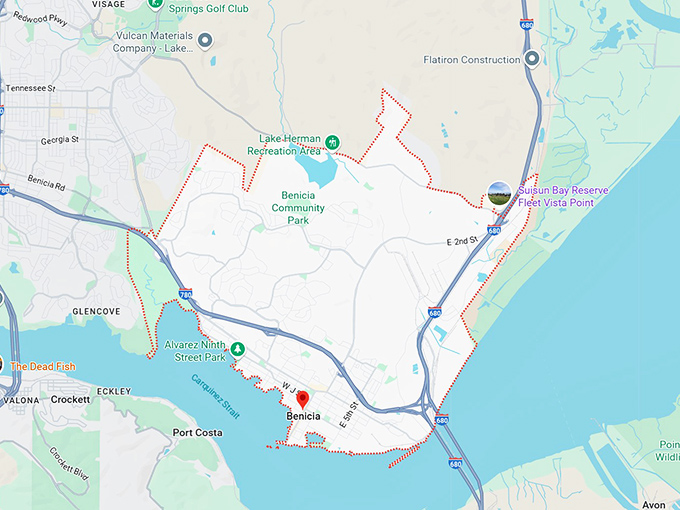 16. benicia, ca map