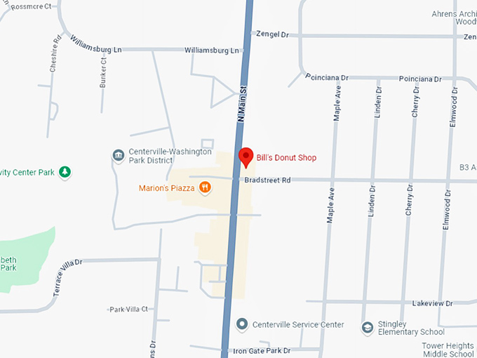 16. bill's donut shop map