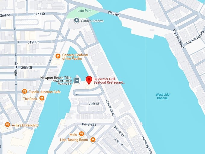 bluewater grill map