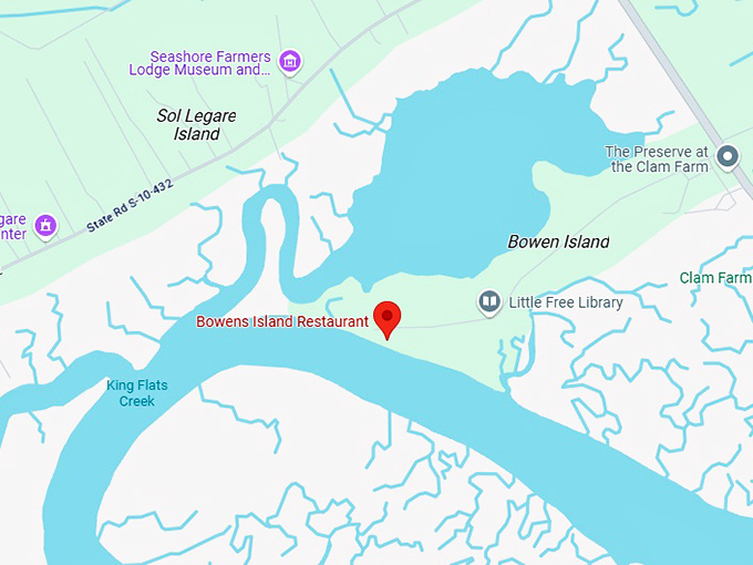 16. bowens island restaurant map
