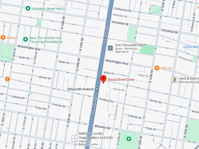 16. broad street diner map