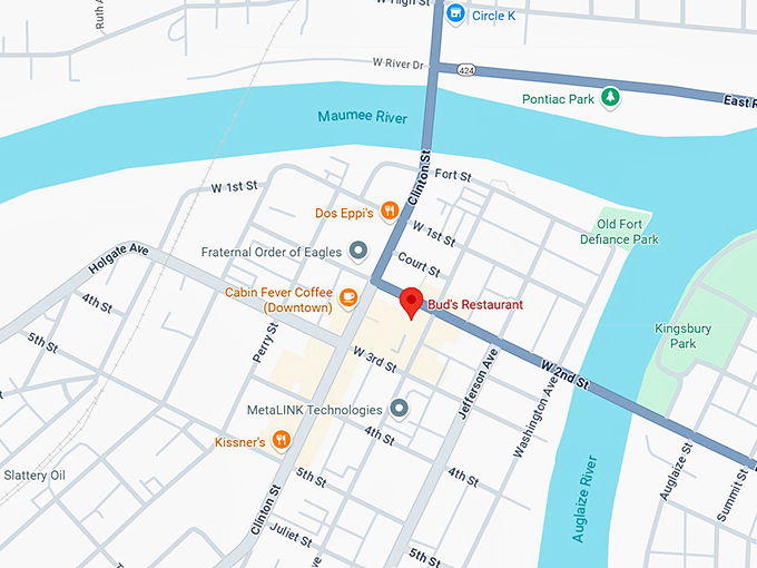 16. bud's restaurant map