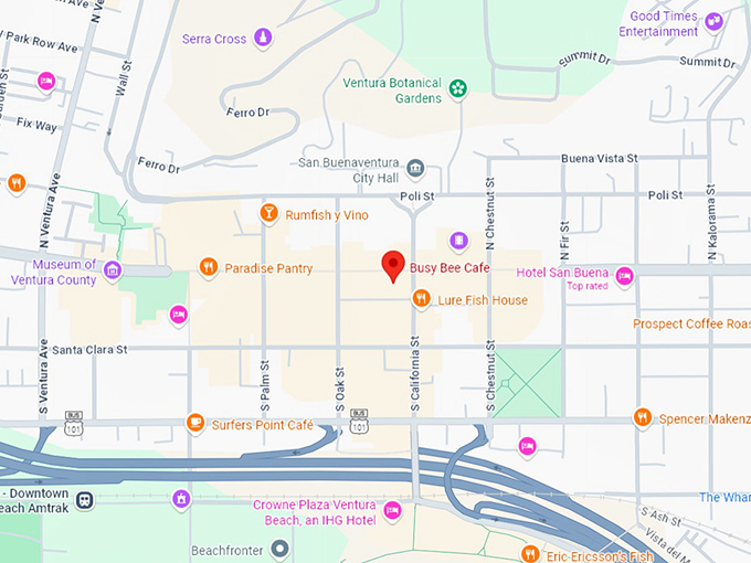 16. busy bee cafe map