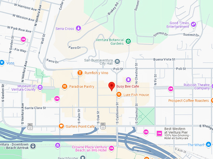 busy bee cafe map