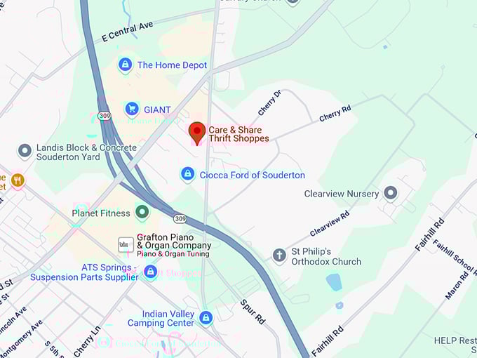 16. care & share thrift shoppes map