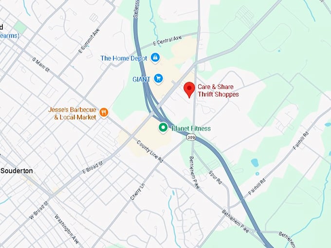 16. care & share thrift shoppes map