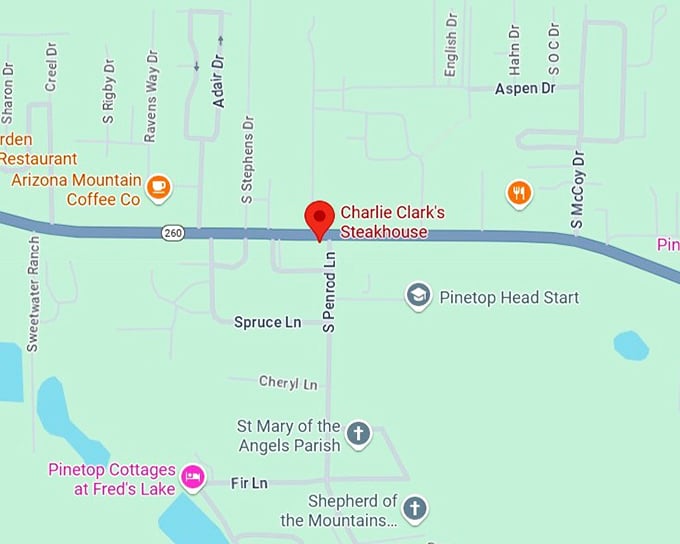 16. charlie clark's steakhouse map