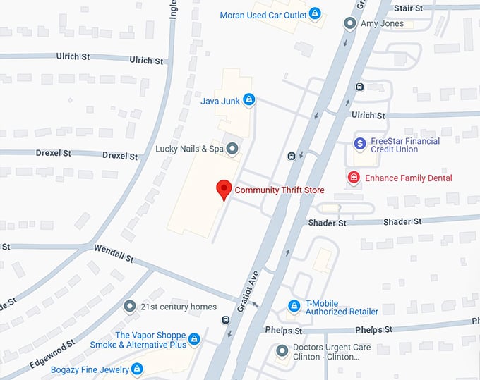 16. community thrift store map