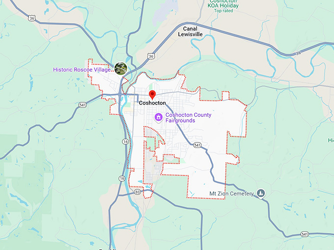 coshocton, oh map