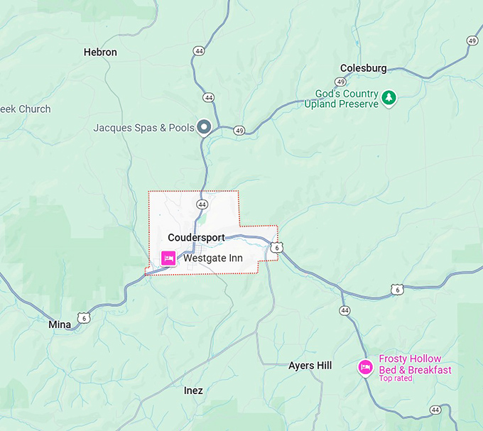 16. coudersport map